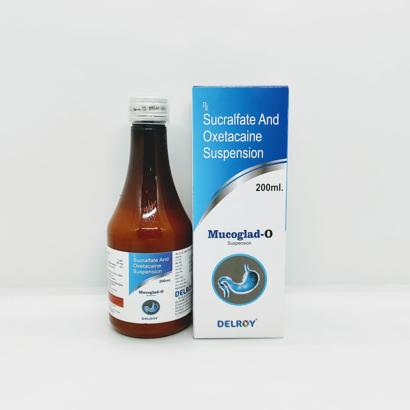 Mucoglad-O Suspension | Sucralfate 1gm & Oxetacaine 20mg